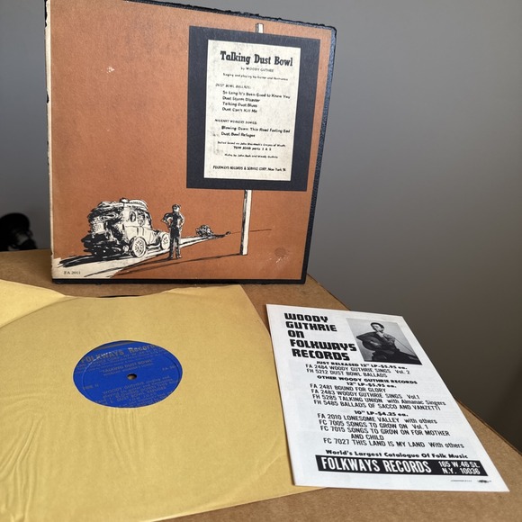 Media | 195 Woody Guthrie Talking Dust Bowl Vinyl Record Original First ...